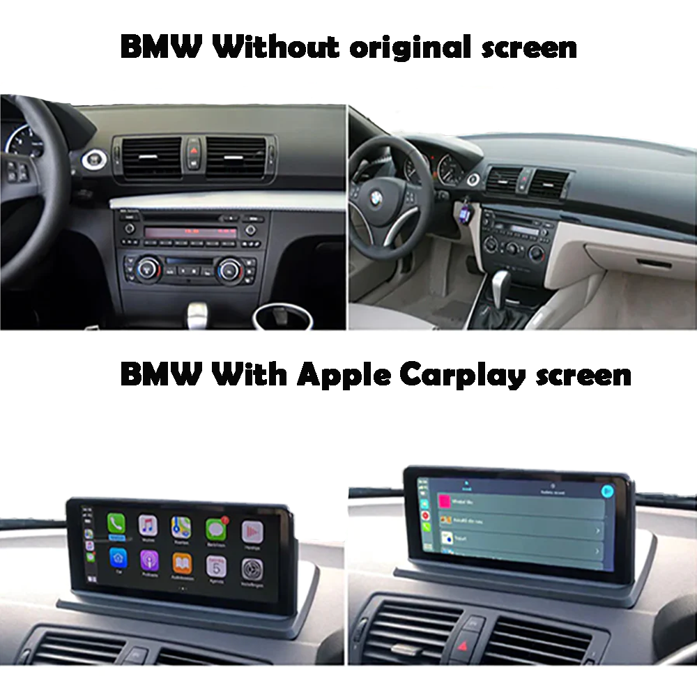 BMW 1 E87 E88 E81 E82 Apple Carplay Android Auto HD liečiamas ekranas ...